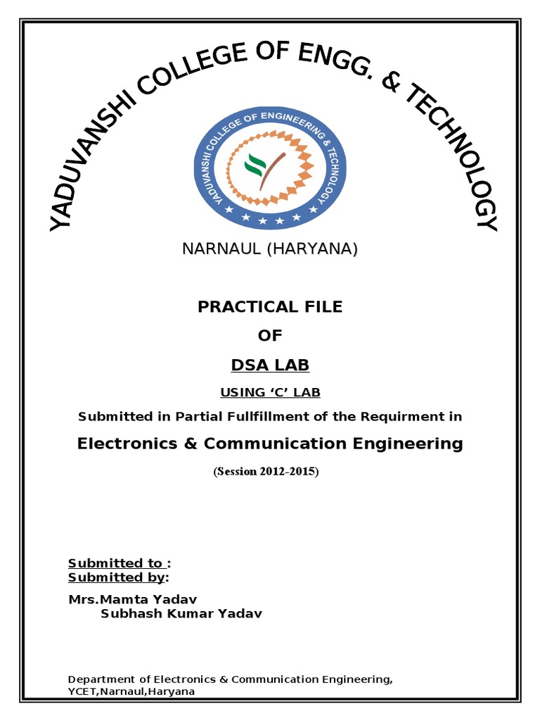 Dsa Lab Practical File | PDF | Algorithms | Matrix (Mathematics)