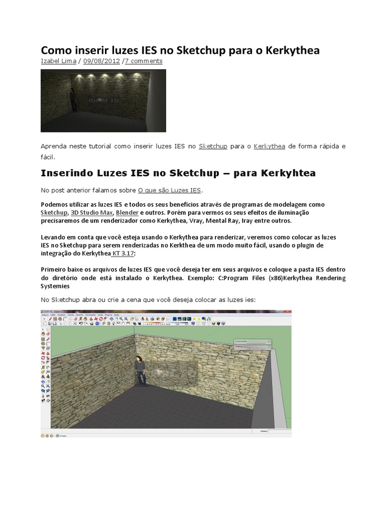 Como Inserir Luzes IES No Sketchup para o Kerkythea | PDF | SketchUp ...
