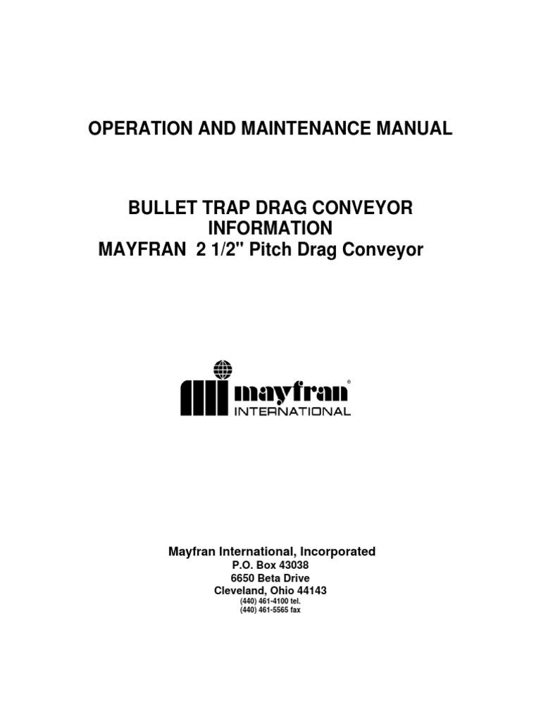 Mayfran VFD Conveyor Om Manual | PDF | Belt (Mechanical) | Bearing ...