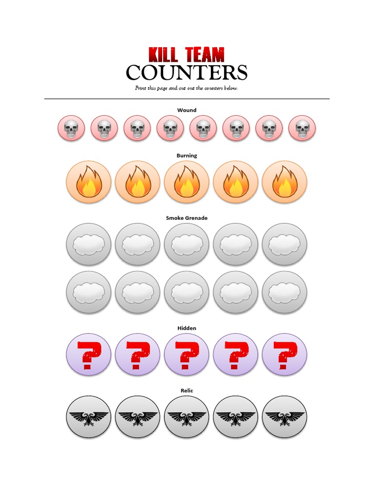 Counters: Print This Page and Cut Out The Counters Below | PDF