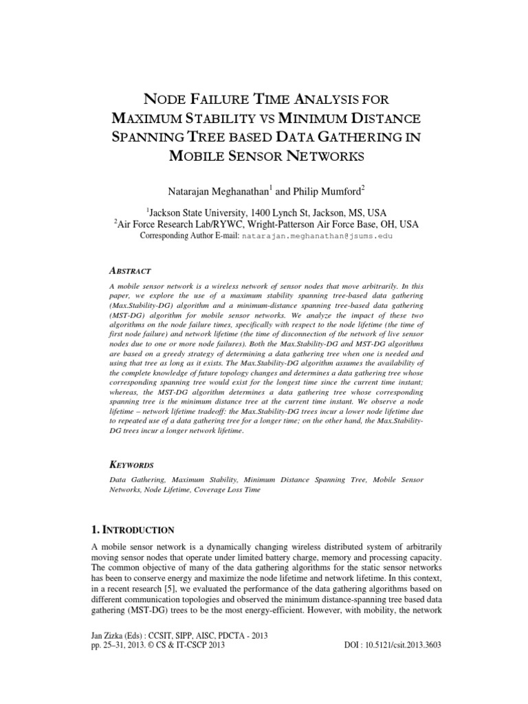Node Failure Time Analysis For Maximum Stability Vs Minimum Distance ...