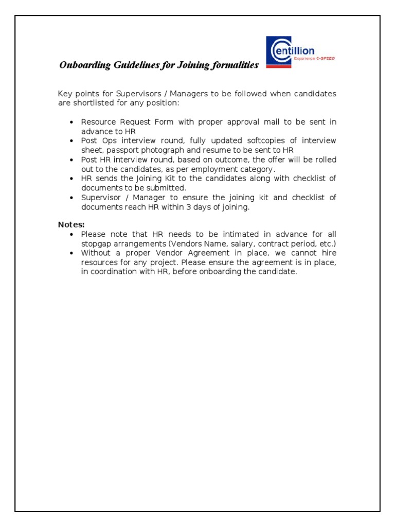 Guidelines and Joining Kit For New Joinees | Download Free PDF ...