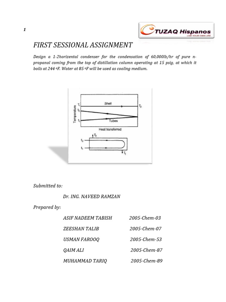Horizontal Condenser Design for n-Propanol | PDF | Heat Exchanger ...