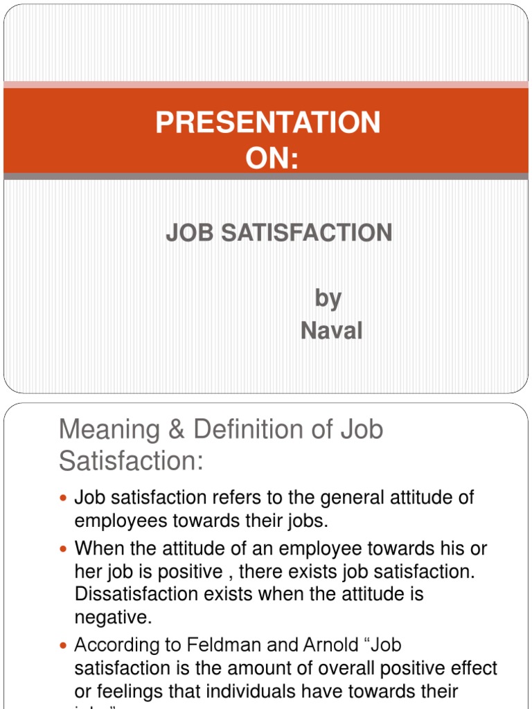 Understanding Job Satisfaction | PDF | Job Satisfaction | Industrial ...