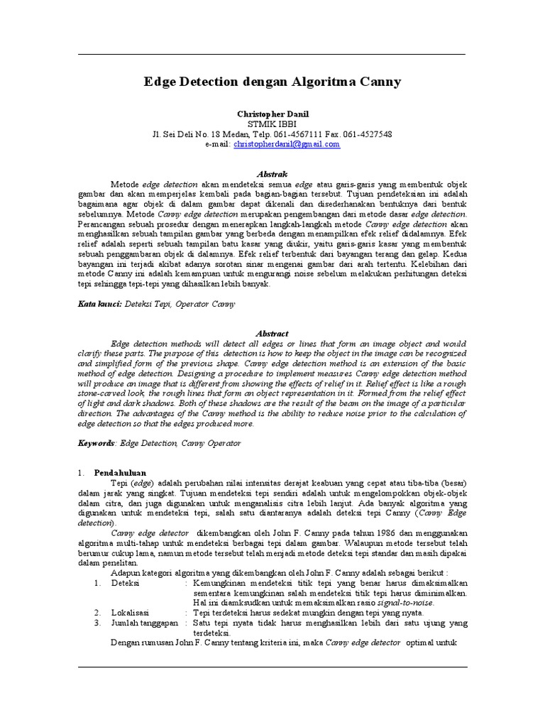 Metode Canny Edge Detection | PDF