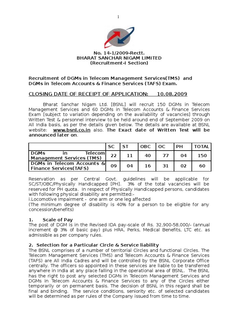 Final Advt. DGM | PDF | Test (Assessment) | Business
