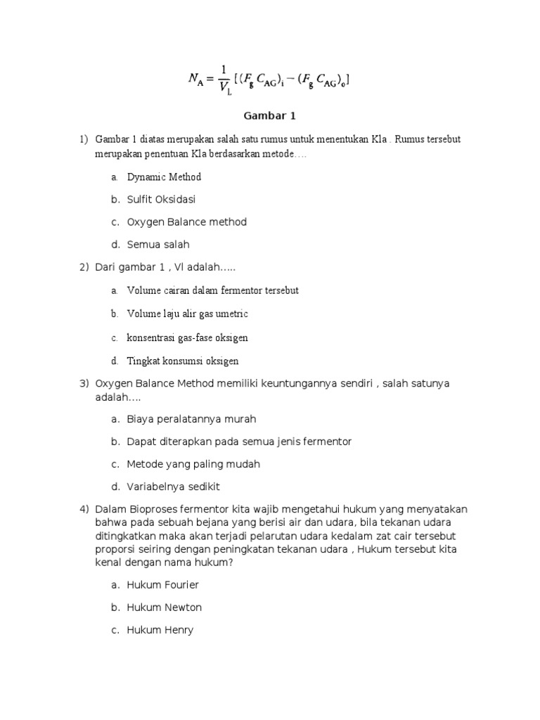 Soal Ujian Bioproses | PDF