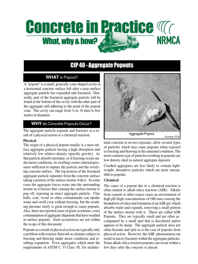 Aggregate Pop Out | PDF | Construction Aggregate | Concrete