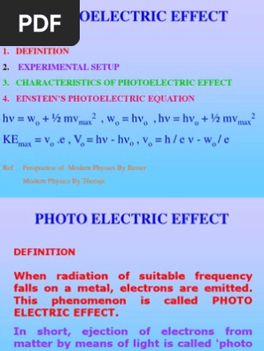 Photoelectric Effect Einstein Equation