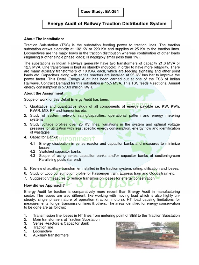 Energy Audit of KCC Traction Substation, Vijaywada | PDF | Electrical ...