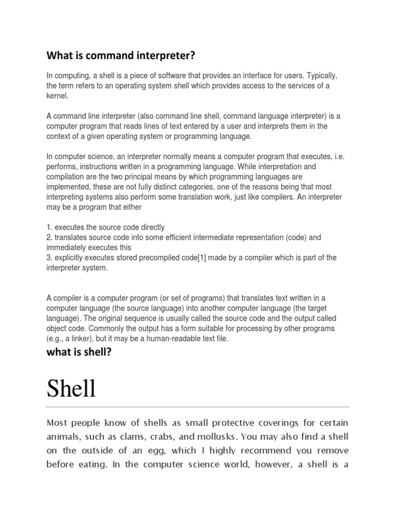 What Is Command Interpreter Source Code Operating System