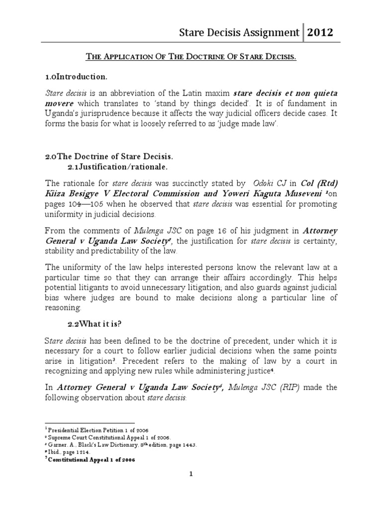 Stare Decisis Updated (1) | Precedent | Judgment (Law)