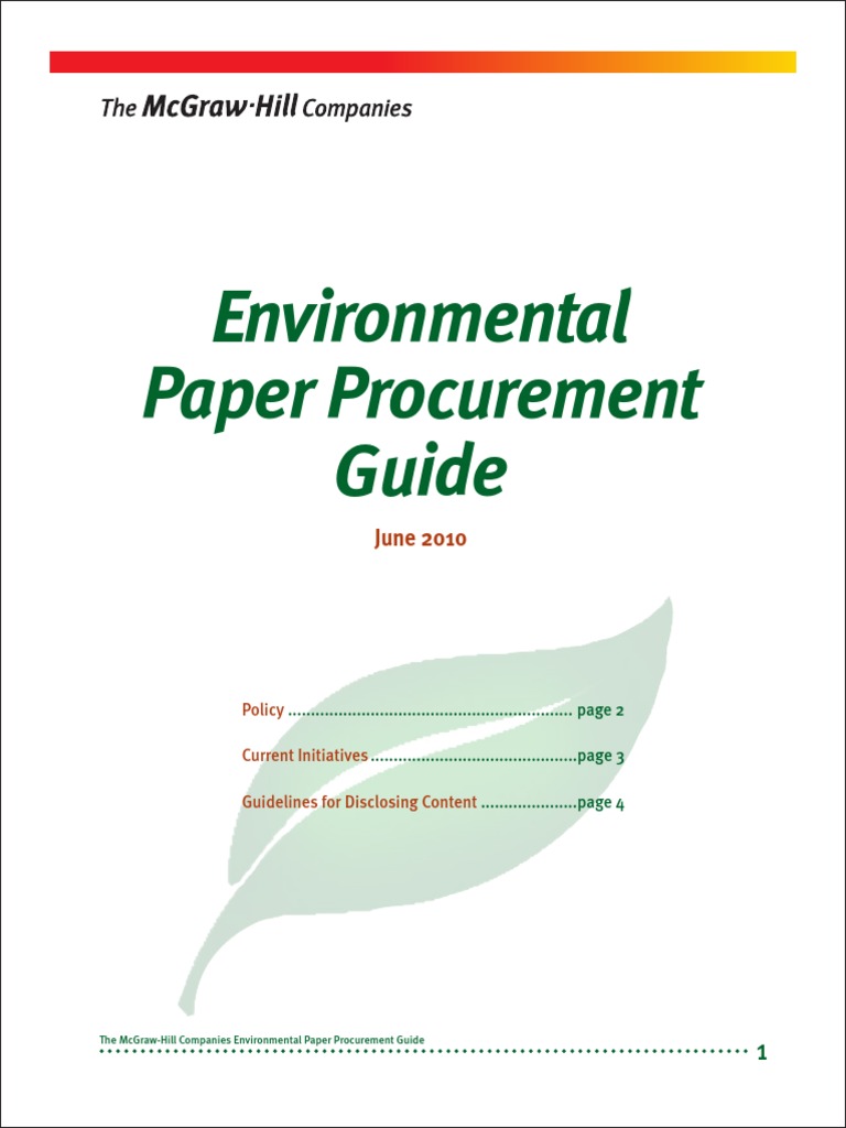 Environmental Paper Procurement Guide: June 2010 | PDF | Recycling ...