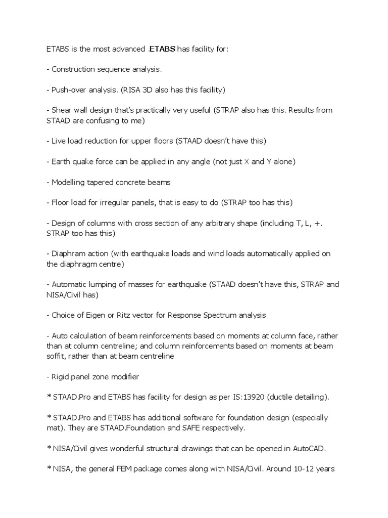 Etabs Vs Sap2000 | PDF | 3 D Computer Graphics | Structural Analysis