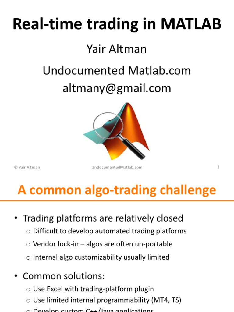 Matlab Real-Time Trading Presentation | PDF | Matlab | Digital Technology