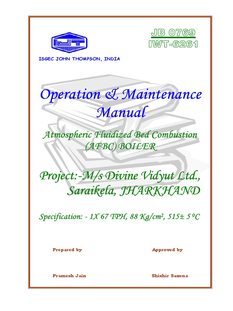 Cover Page Afbc Boiler o & M Manual | PDF