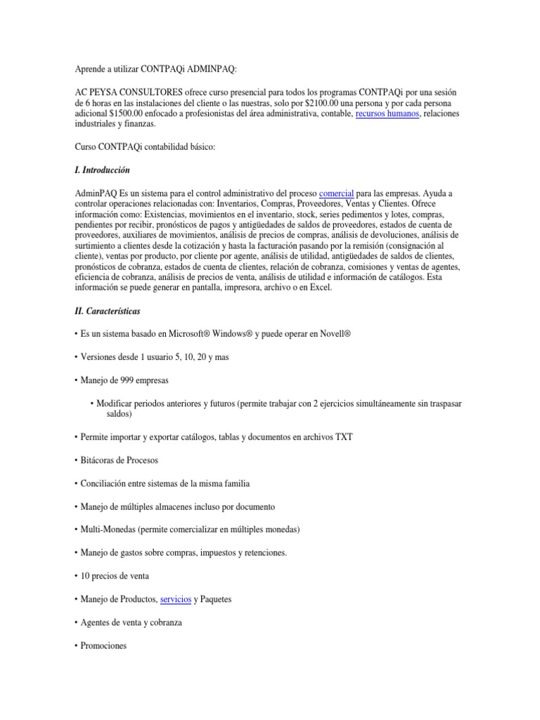 Aprende A Utilizar CONTPAQi ADMINPAQ | PDF | Contabilidad | Informática