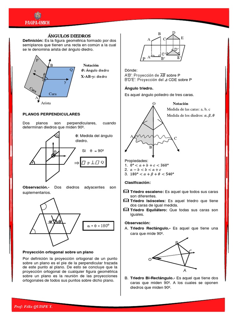 Ángulo diedro-triedro | Triángulo | Geometria plana)