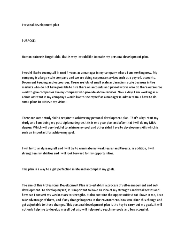 Personal Development Plan | PDF | Goal | Project Management