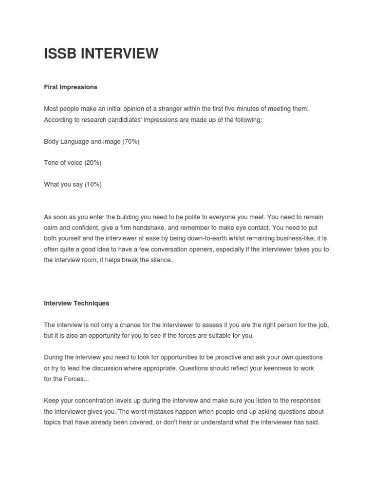 Issb Interview | PDF | Religion And Belief