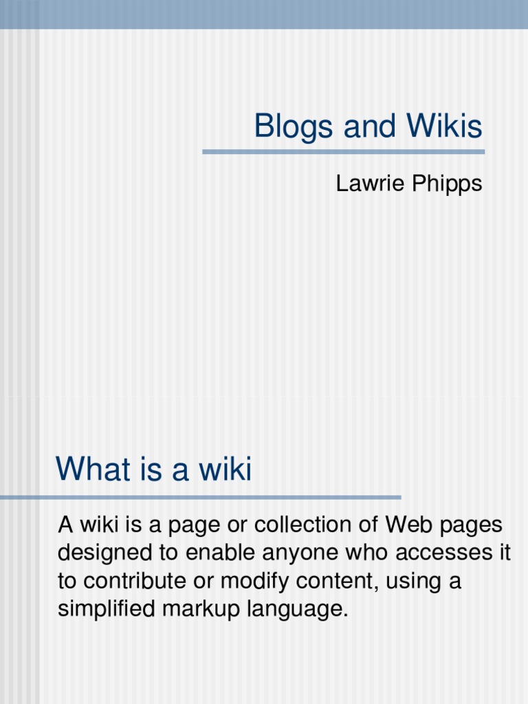 Blogs and Wikis | PDF | Wiki | Wikipedia