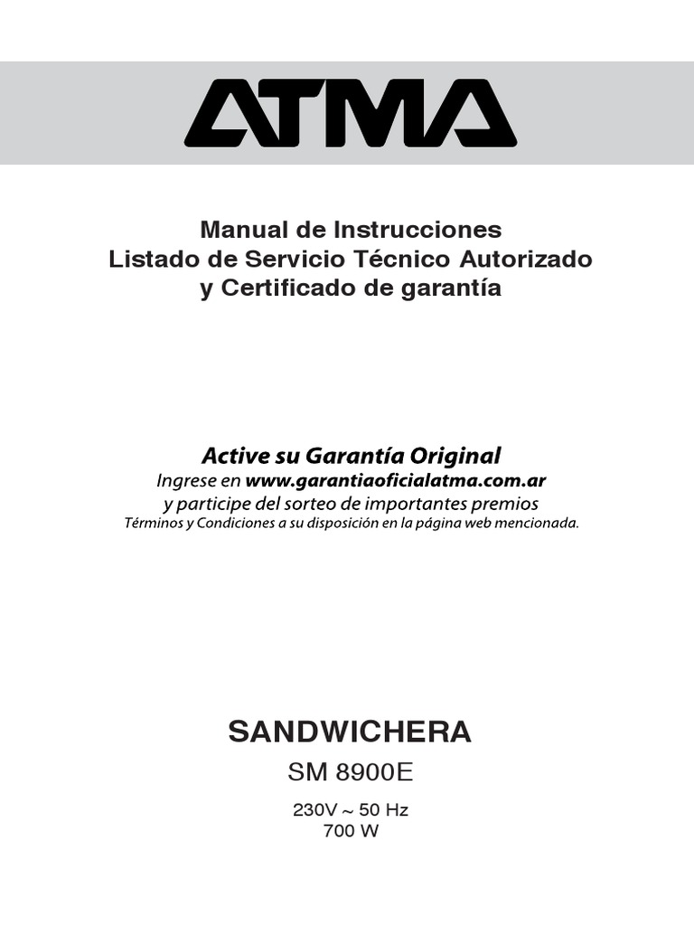 Manual Atma SM8900E | PDF | Enchufes y tomas de corriente alterna ...
