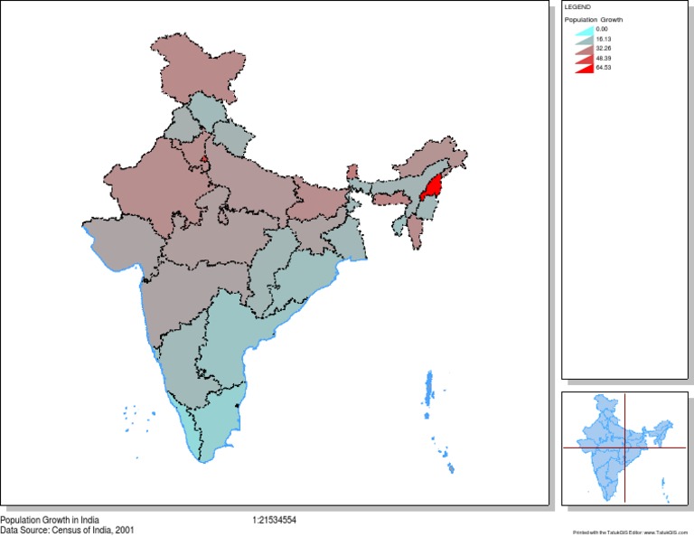 Population Growth in India Data Source: Census of India, 2001 1: ...