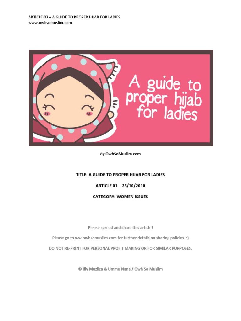 A Guide To Proper Hijab For Ladies | PDF