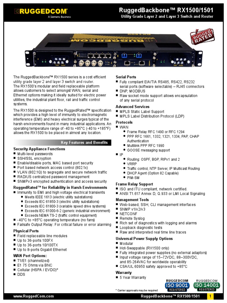 rx1500 Datasheet PDF | PDF | Computer Network | Network Switch