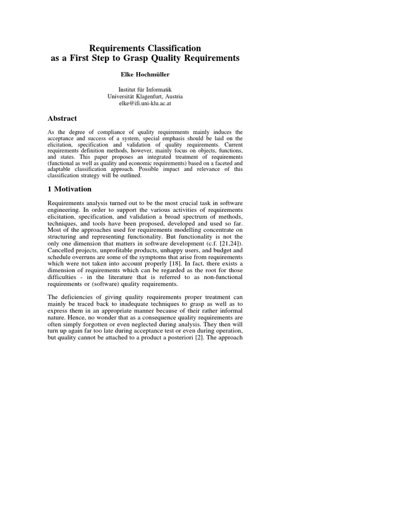 Requirements Classification As A First Step To Grasp Quality ...