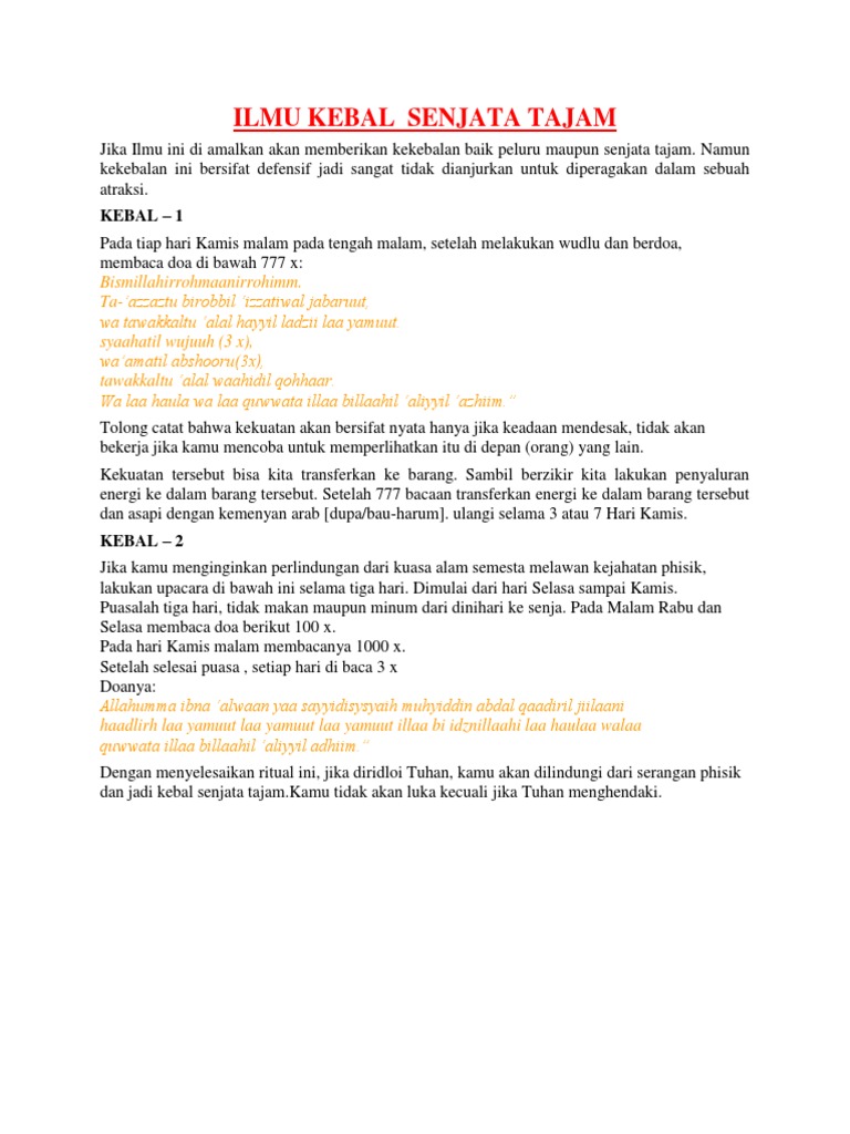 Ilmu Kebal | PDF
