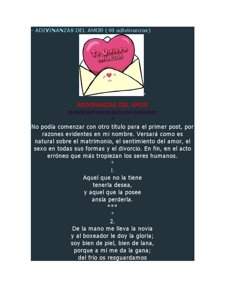 Adivinanzas Del Amor | PDF