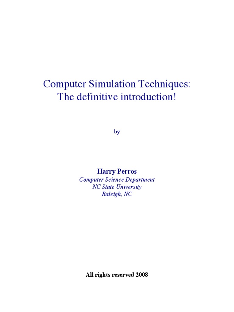 Computer Simulation Techniques: The Definitive Introduction! | PDF ...