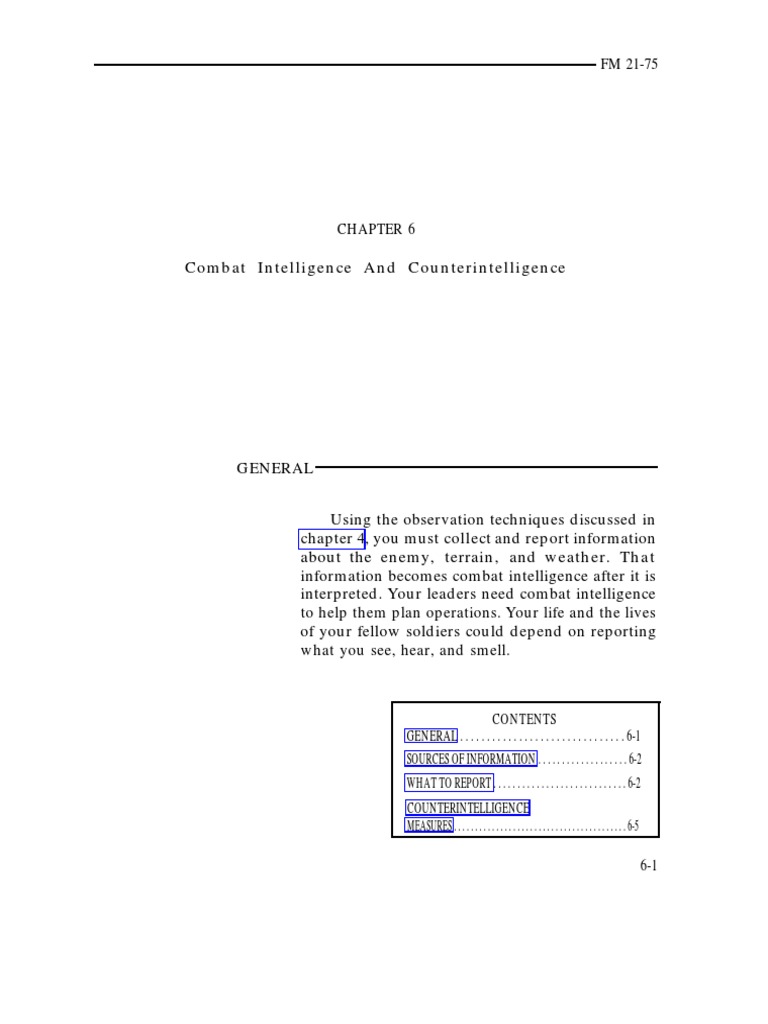 Combat Skills of The Soldier - Ch6 PDF | PDF | Counterintelligence ...