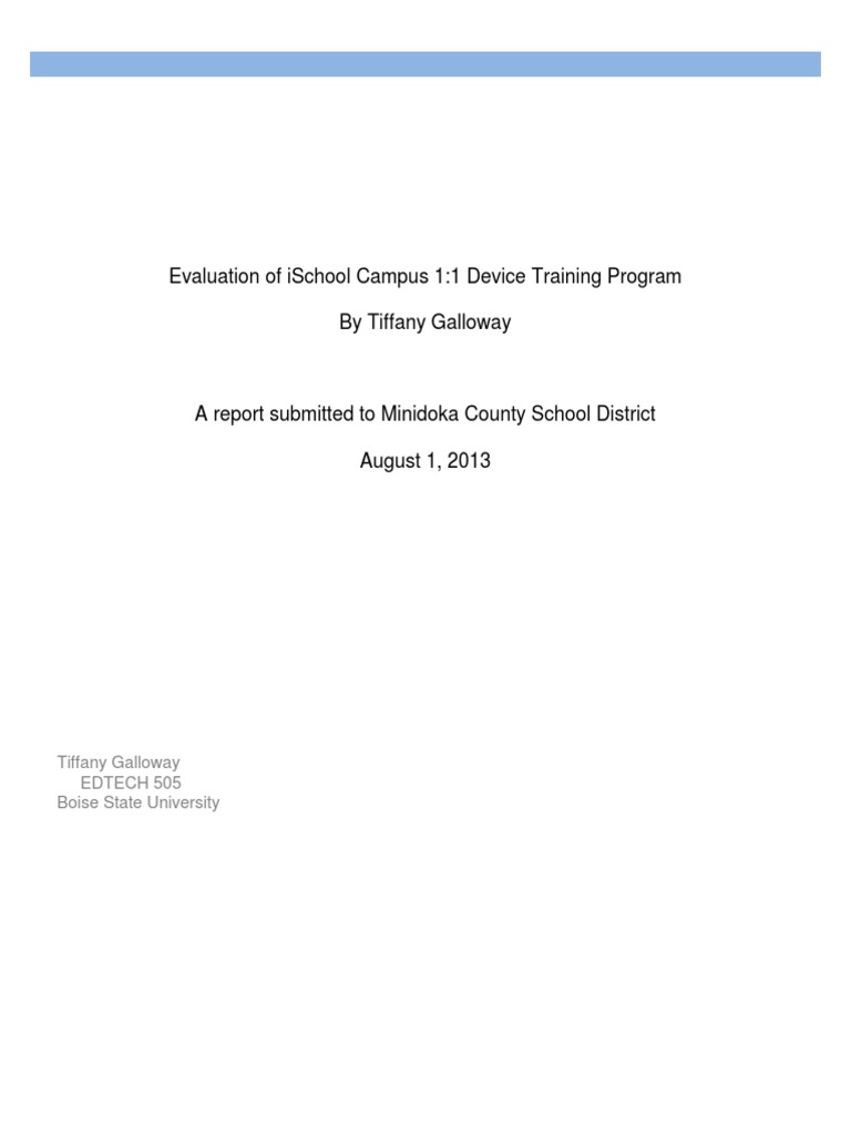 Evaluation Report Course Project Pdf Teachers Evaluation