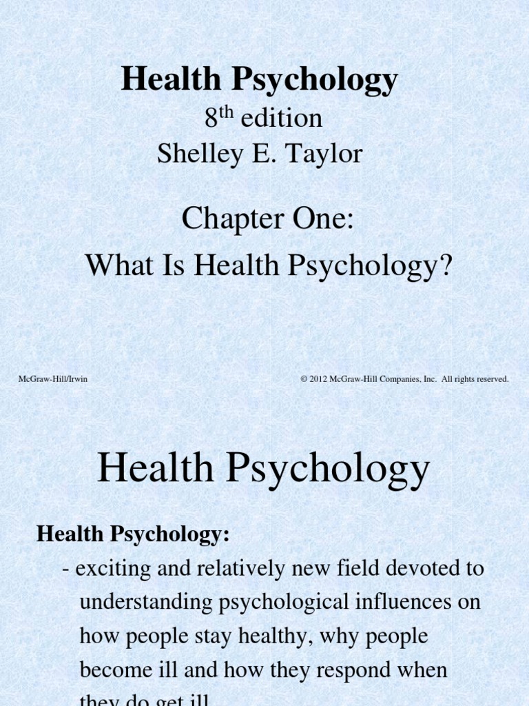 Health Psychology: 8 Edition Shelley E. Taylor | PDF | Health ...