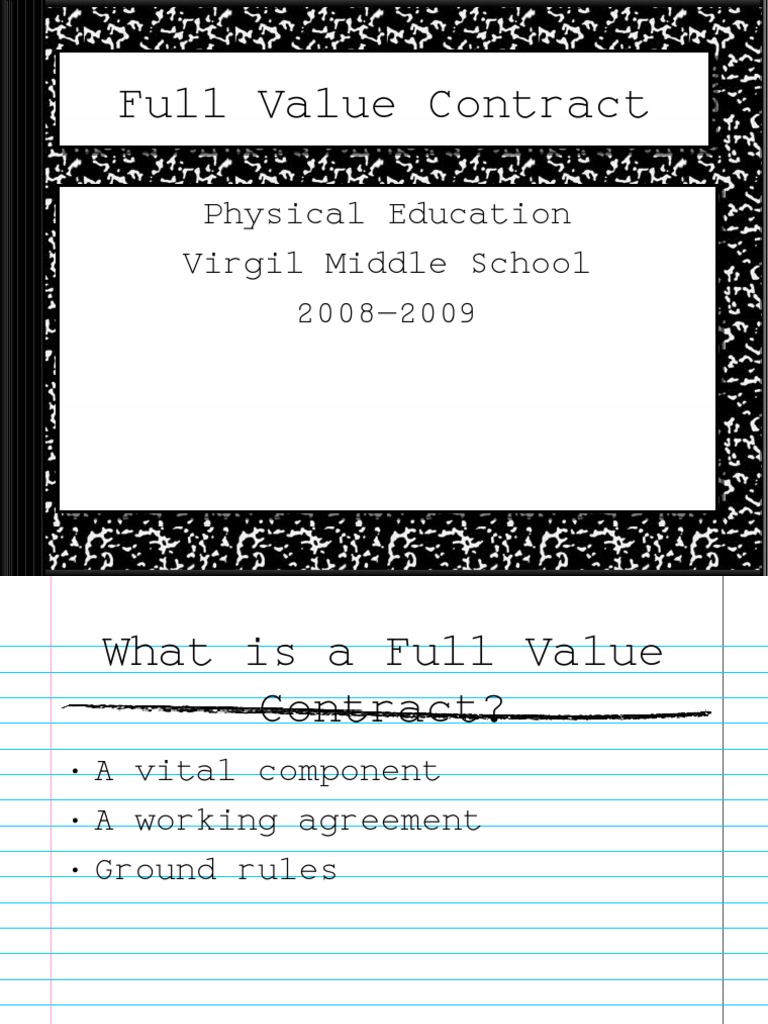 Full Value Contract for PE Class | PDF