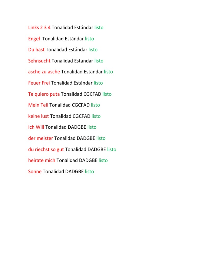 Tonalidades Canciones | PDF