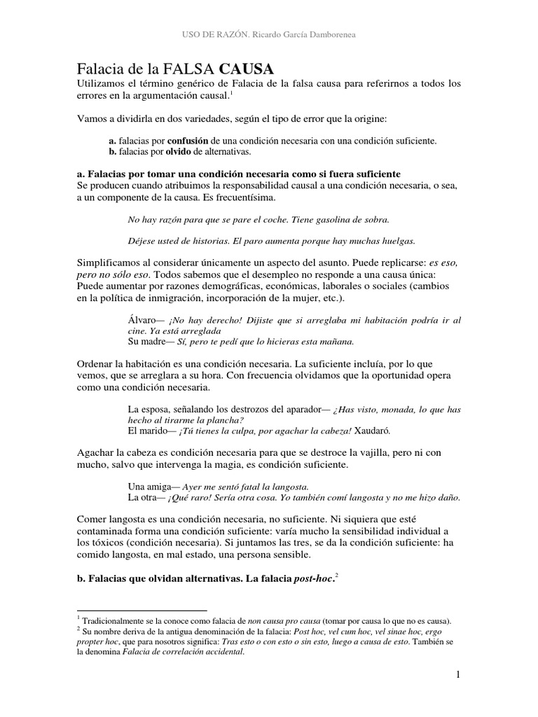 Falacia de La Falsa Causa | PDF