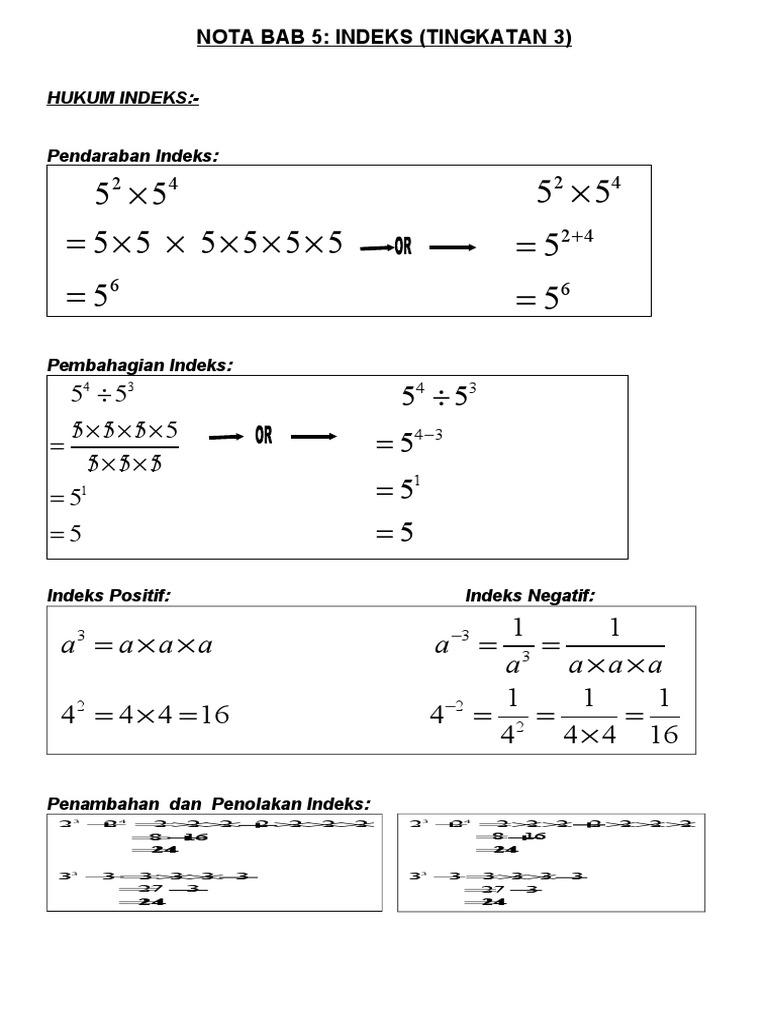 BAB 5 INDEKS - Nota Pelajar | PDF | Teaching Methods & Materials ...