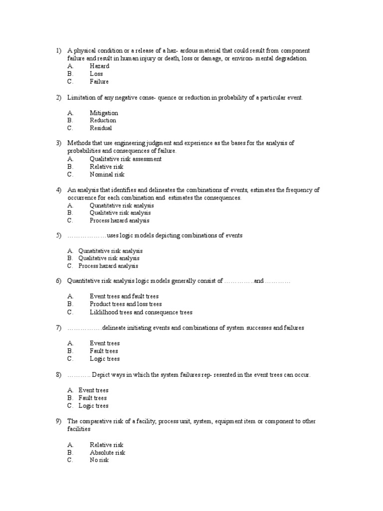 API 580 Questions Mod | Download Free PDF | Risk | Risk Management