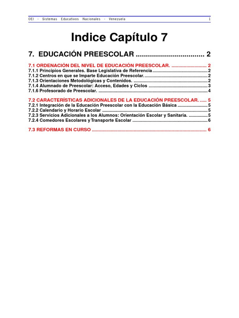 Educacion Preescolar en Venezuela | PDF | Jardín de infancia | Plan de ...
