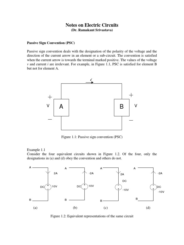 Notes On Circuits Prepared by Dr. Srivastava | PDF | Electrical ...