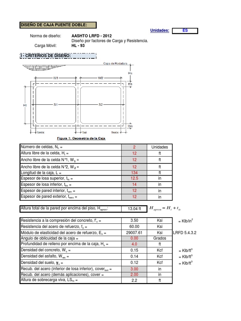 Diseño de Box Culvert según AASHTO | PDF | Ingeniero civil | Ingeniería ...
