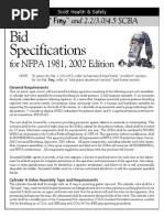 SCBA Technical Specifications | PDF | Valve | Nature