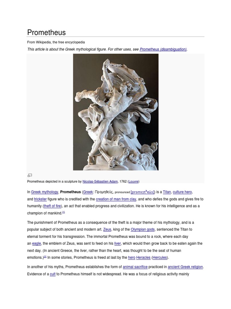 Prometheus | PDF | Prometheus | Paleo Balkan Mythology