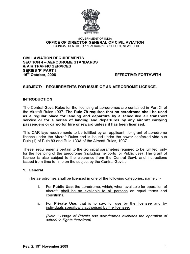 Aerodrome Licence | Airport | Runway