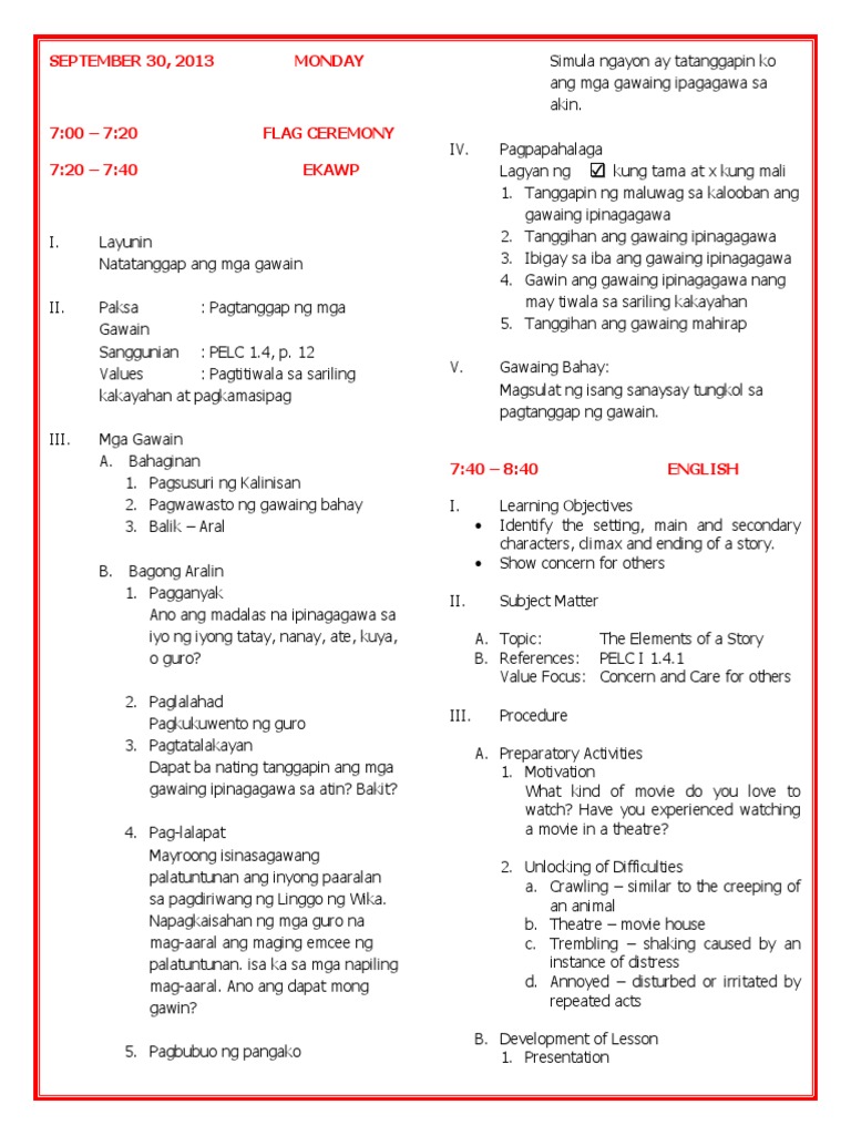 Lesson Plan SEPTEMBER 30 | PDF