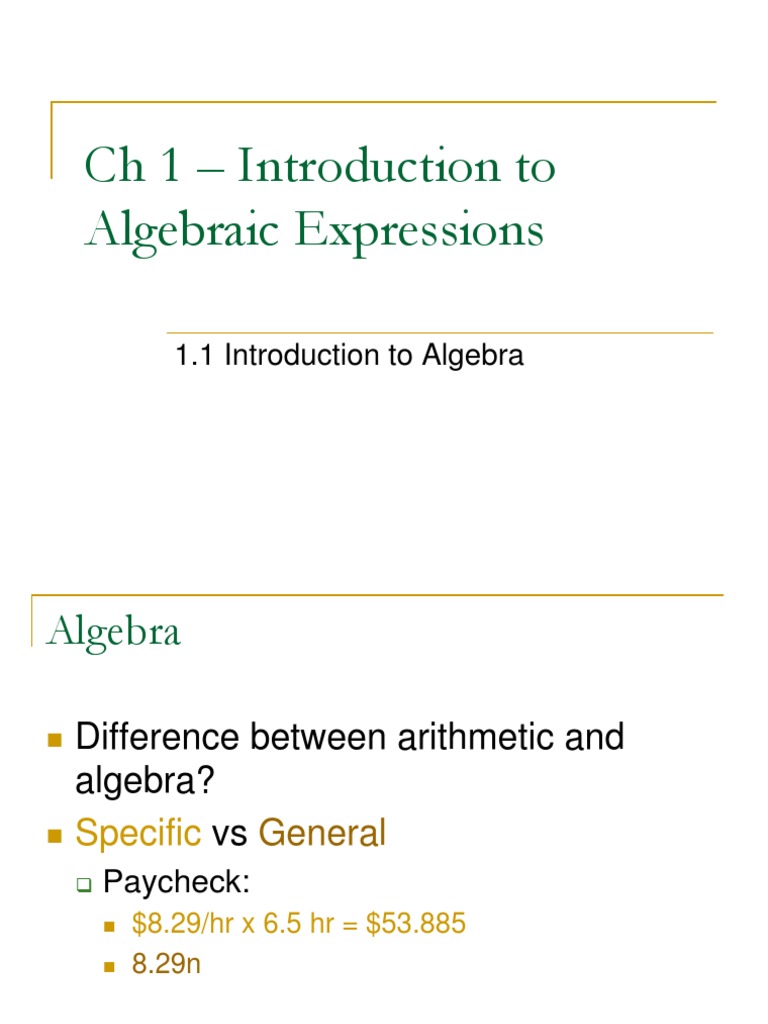 CH 1 - Introduction To Algebraic Expressions | PDF | Art