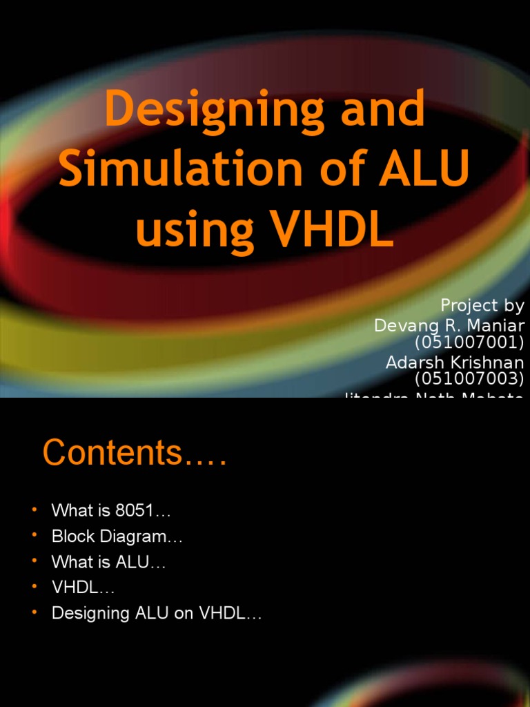 VHDL-Based ALU Design Guide | PDF | Vhdl | Hardware Description Language